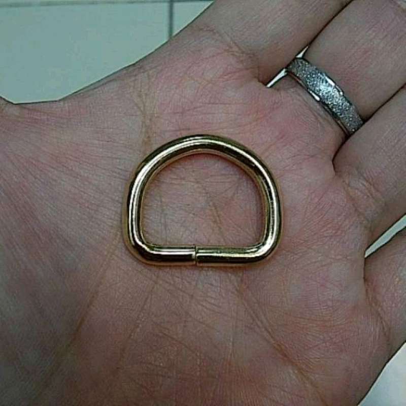 Jual 1 Piece Ring D Ukuran 20x22mm Untuk Tali Tas Warna Emas Bahan Besi ...