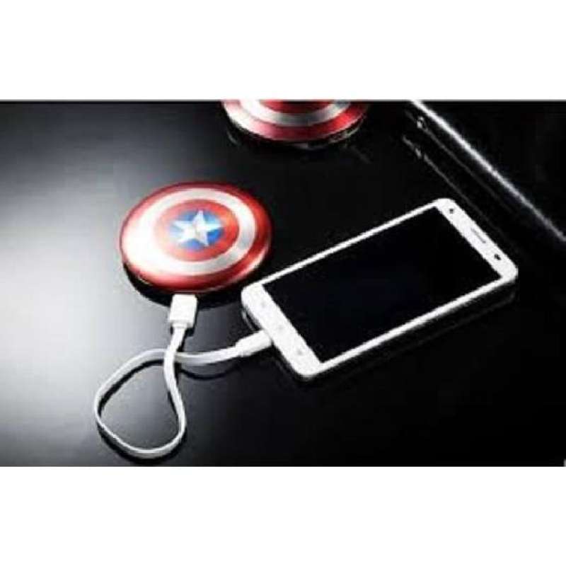 Jual Power Bank Marvel Captain America Shield 2 Usb Port 6800mah Di ...
