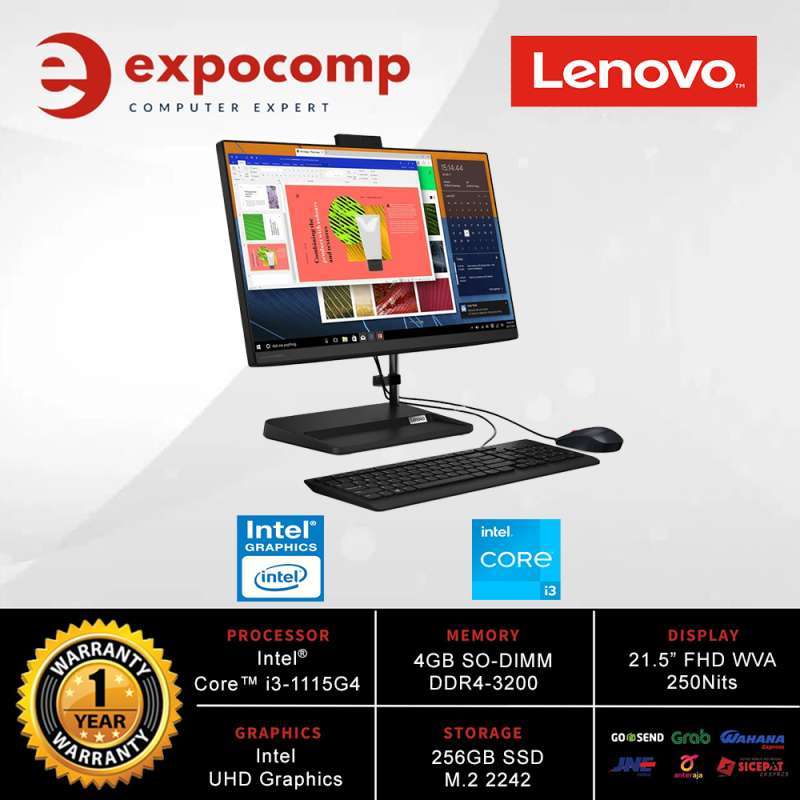 Jual LENOVO PC IDEACENTRE ALL IN ONE AIO 3 22ITL6 9LID BLACK CORE I3 1115G4 Di Seller ExpoComp