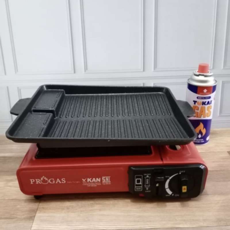 Jual Paket Kompor Portable Progas + Grillpan Sinda + 1 Tabung Gas BBQ ...
