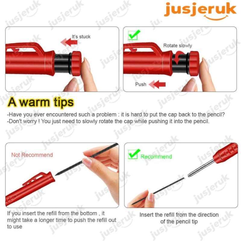 Jual JFactory Pensil Penanda Pada Kayu Logam Semen Pekerja Bangunan ...