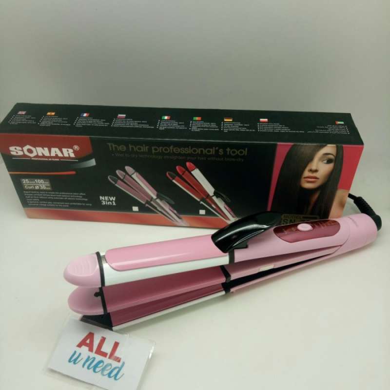 Promo Catok Sonar Sn-720 New 3 In 1 Curly, Lurus, Gerigi / Catok Sn 720 Diskon 16% di Seller ...