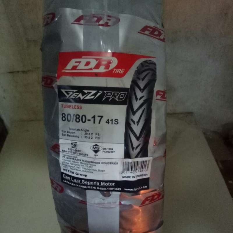 Jual ban luar fdr 80 80 17 genzi pro tubeless ban luar tubeless fdr di ...
