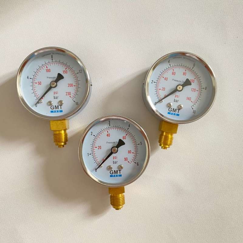 Promo Gmt Pressure Gauge 63mm - Manometer Alat Ukur Tekanan 2.5 Hitam ...