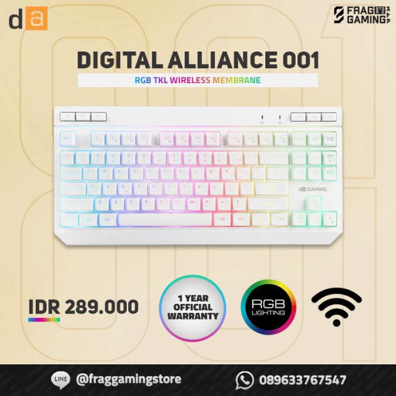 Promo Digital alliance 001 DA 001 Wireless Keyboard Gaming TKL Membrane ...