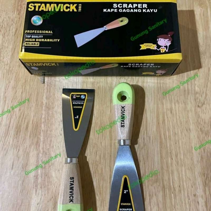 Promo Kape gagang kayu STAMVICK INCH /Scraper dempul gg kayu stamvick ...