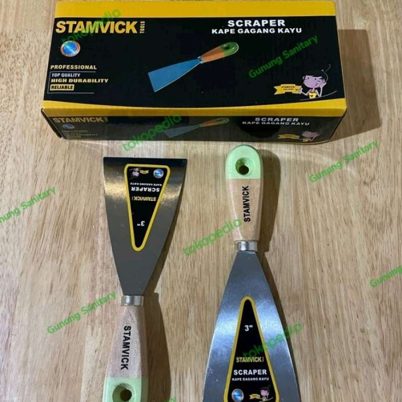 Promo Kape gagang kayu STAMVICK INCH /Scraper dempul gg kayu stamvick ...