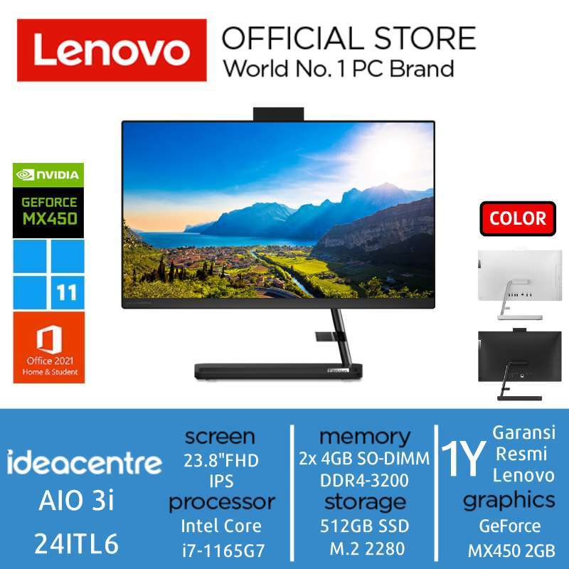 Promo PC Lenovo IdeaCentre AIO 3i A0ID A1ID Core i7 1165G7/8GB/512GB ...