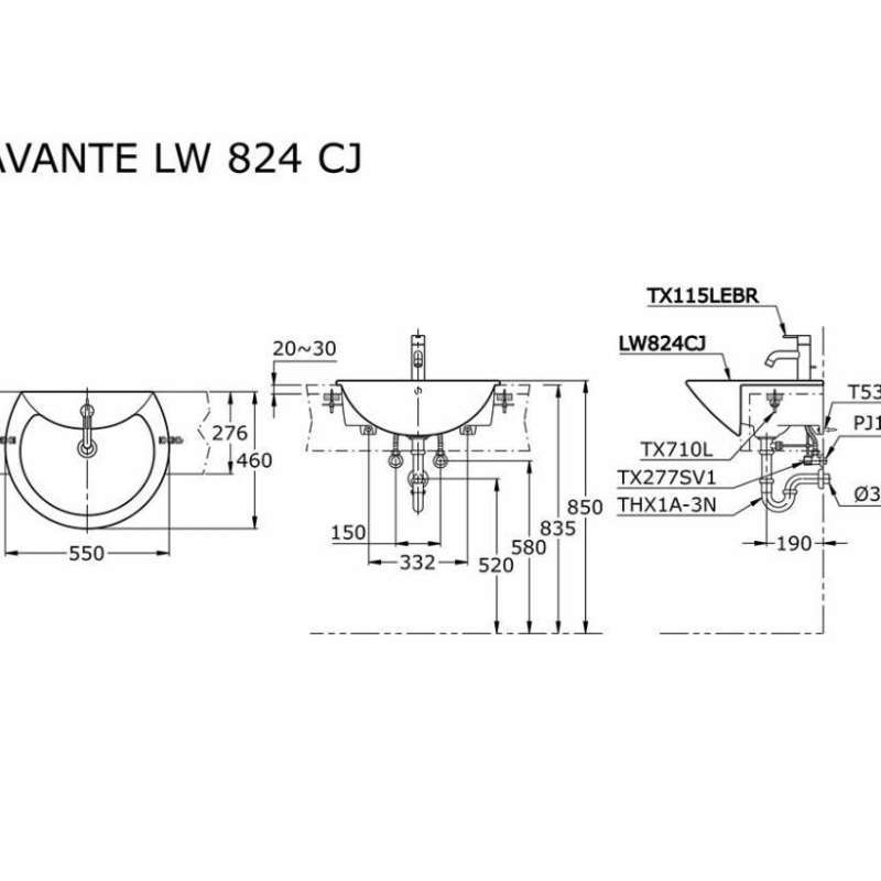 Jual Wastafel Toto Lw 824 Cj Bodi Saja Di Seller Hans Kitchen ...