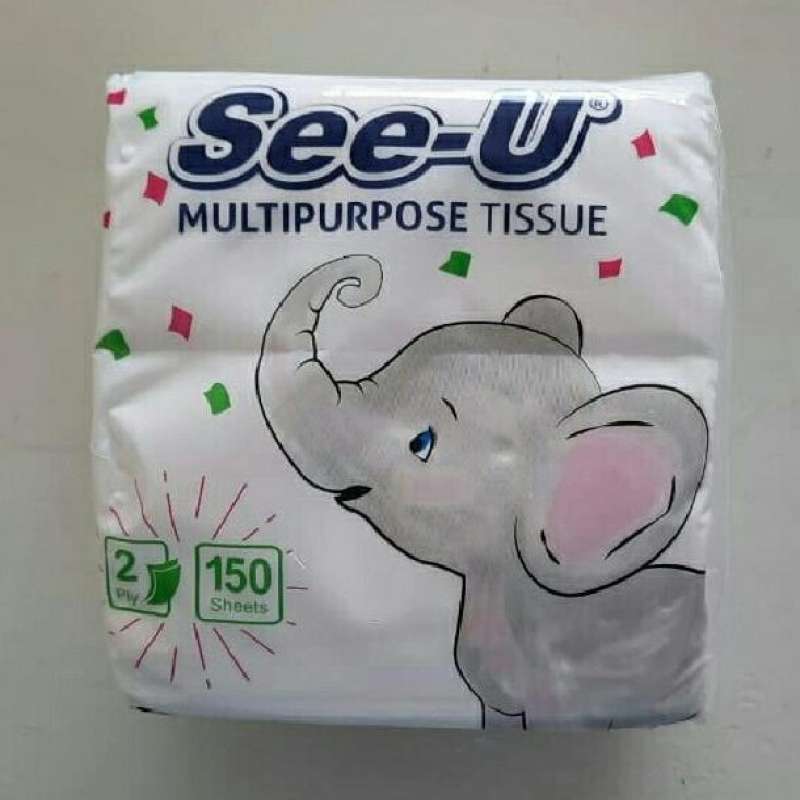 Jual Tissue Tisu See-U Multipurpose Pop Up Gajah 150 Sheet 2ply See U ...