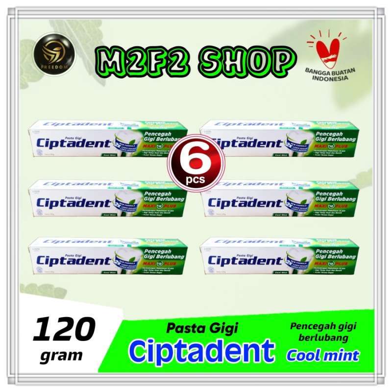 Promo Pasta Gigi Ciptadent Maxi 12 Plus Cool Mint - 120 gr (Kemasan 6 ...