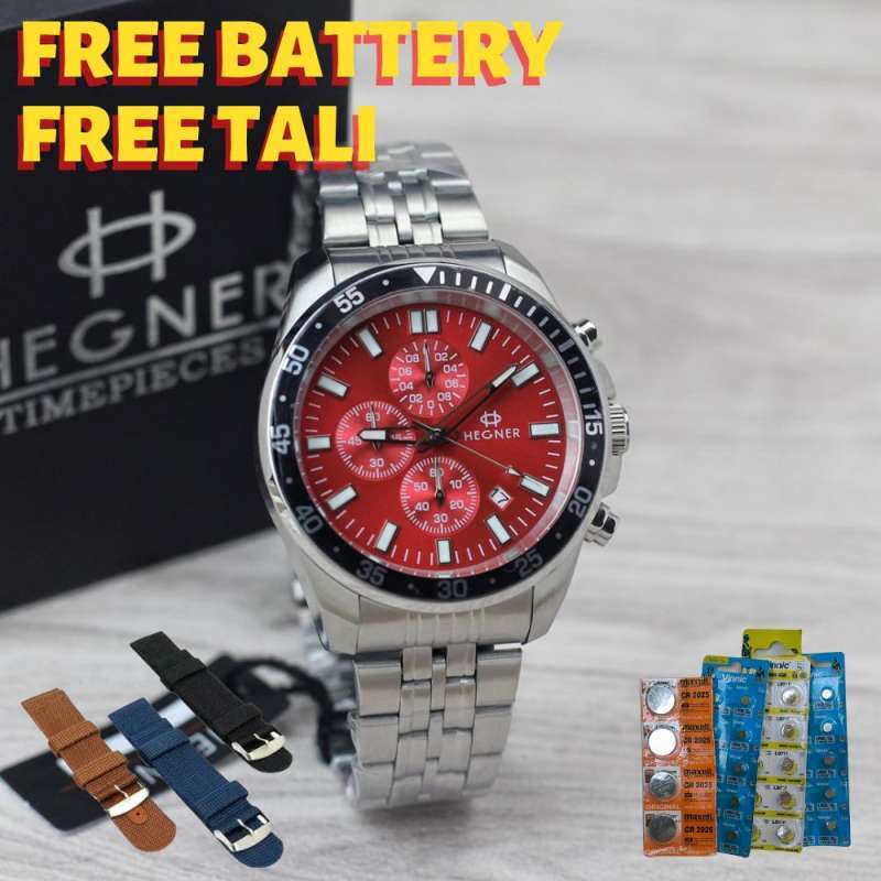 Promo Jam Tangan Pria Hegner Original Tali Stainless Steel Tanggal ...