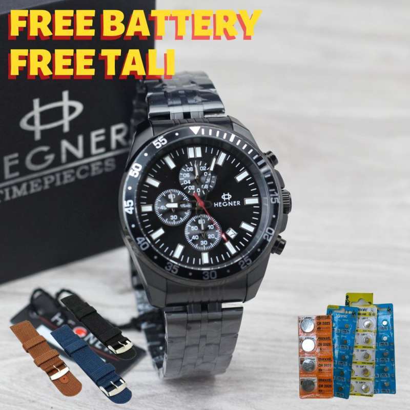 Promo Jam Tangan Pria Hegner Original Tali Stainless Steel Tanggal ...