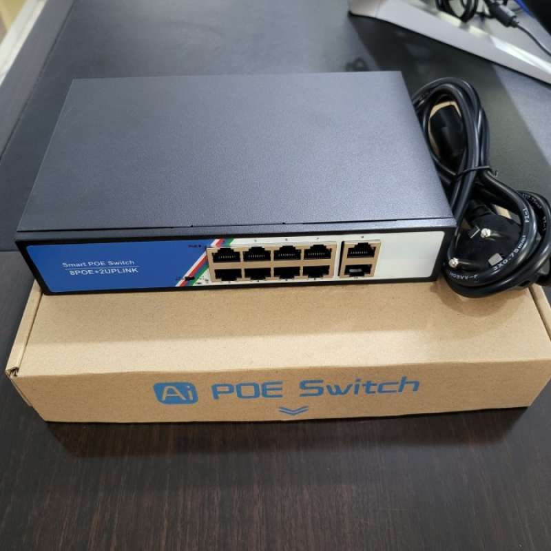 Jual Switch Hub Poe 8 Ports Plus 2 Ports Uplink 100mbps Full Poe Di ...