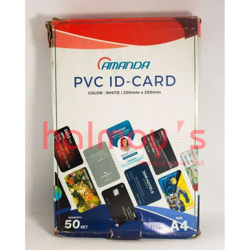 Jual KERTAS BAHAN PVC ID CARD AMANDA PUTIH UK. 200 MM X 300 MM ( 50 SET ...