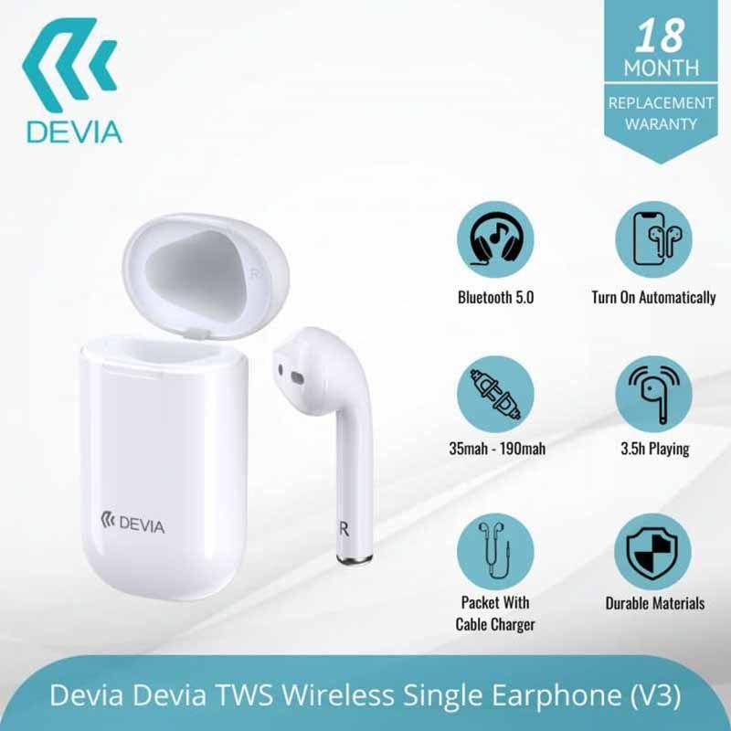 Jual Devia V3 TWS Wireless Single Earphone di Seller Devia Indonesia ...