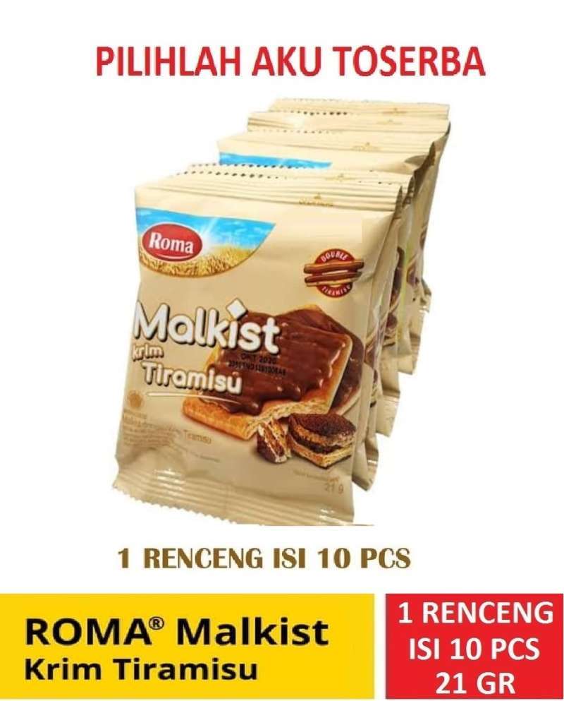 Jual Biskuit Roma Malkist Krim Tiramisu @21 Gr - ( HARGA 1 RENCENG isi ...