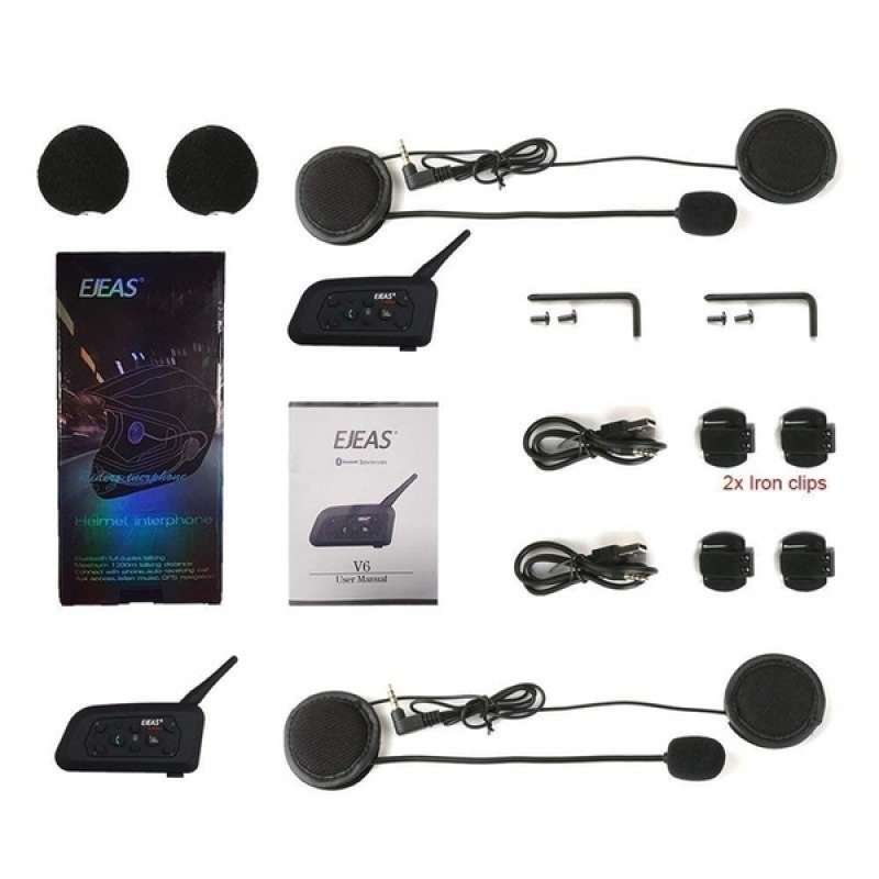 Jual INTERCOM V6 PRO EJEAS BLUETOOTH HELM INTERCOM HELMET ORIGINAL di ...