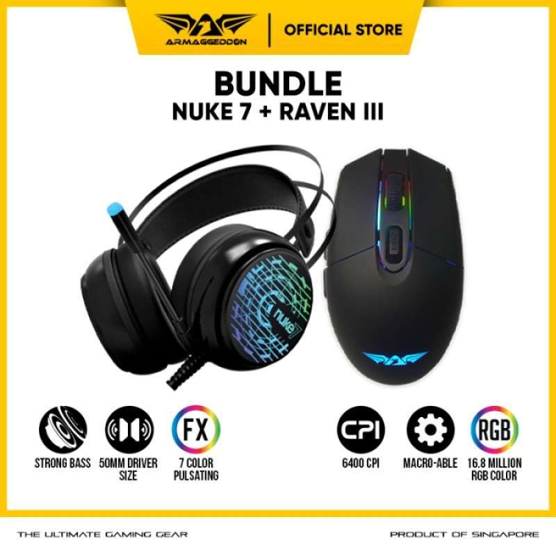 Promo Mouse Gaming Combo Bundle Armaggeddon RGB Raven III Diskon 50% di ...