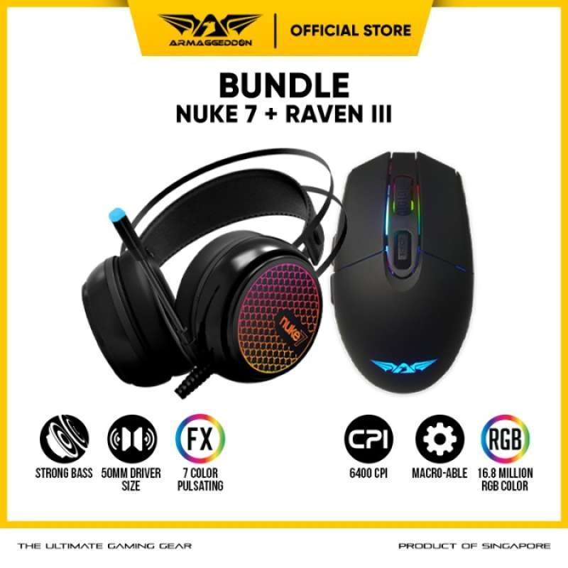 Promo Mouse Gaming Combo Bundle Armaggeddon RGB Raven III Diskon 50% di ...