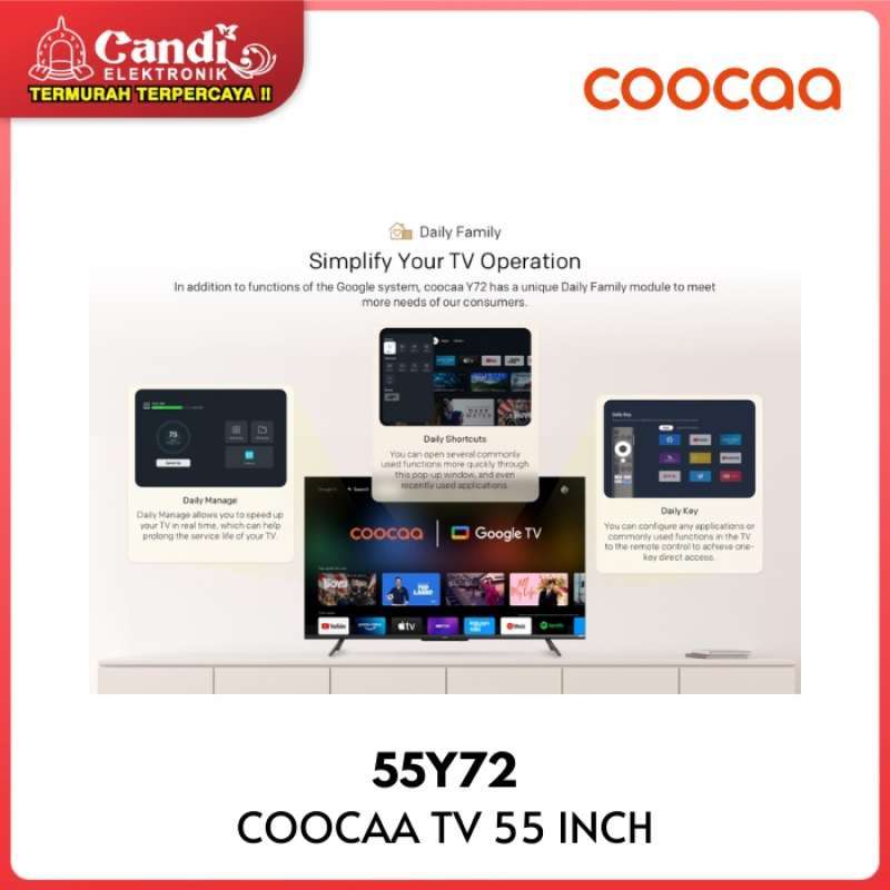 Jual Coocaa Led 4k Uhd Google Tv 55 Inch 55y72 Di Seller Candi ...