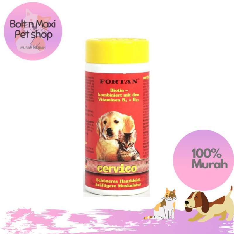 Promo Obat Suplemen Dan Vitamin Bulu Anjing Kucing Fortan Cervico 80Gr ...