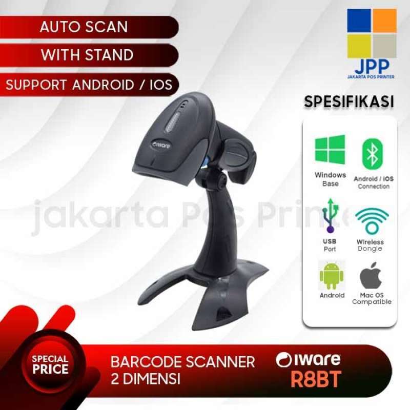 Promo Scanner Barcode 2D Usb Bluetooth Wireless Qr Code Android Ios ...