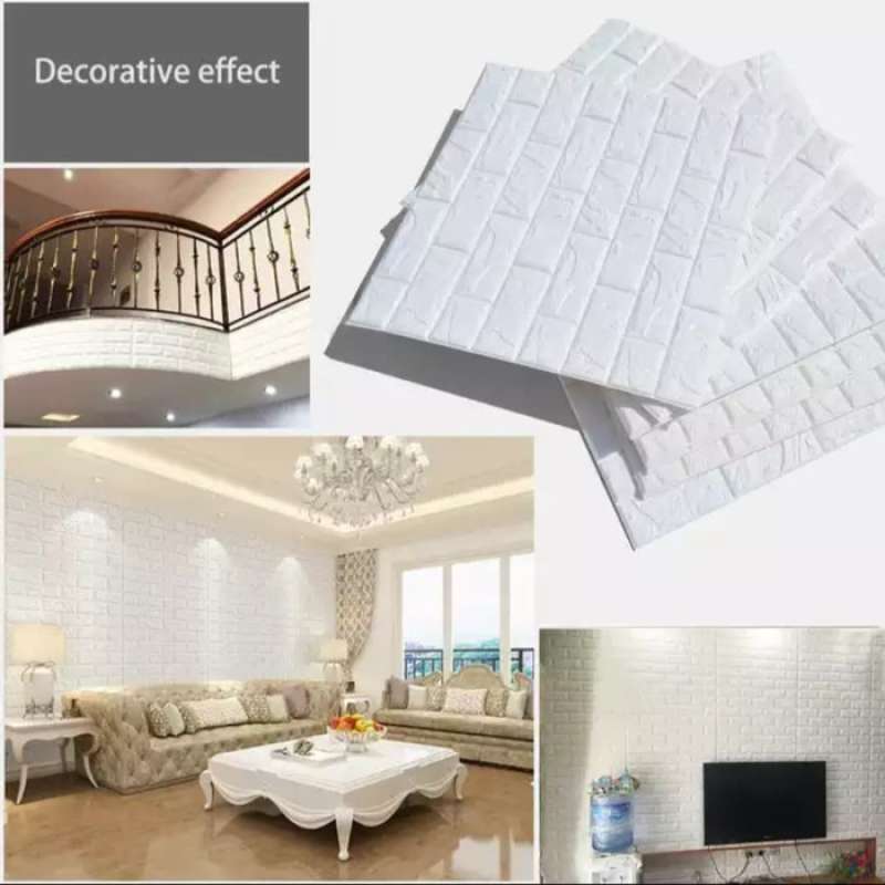 Jual Wall Paper BRICK FOAM Dinding Bata 3D Wallpaper Sticker Busa 70x77 cm - Putih di Seller ...