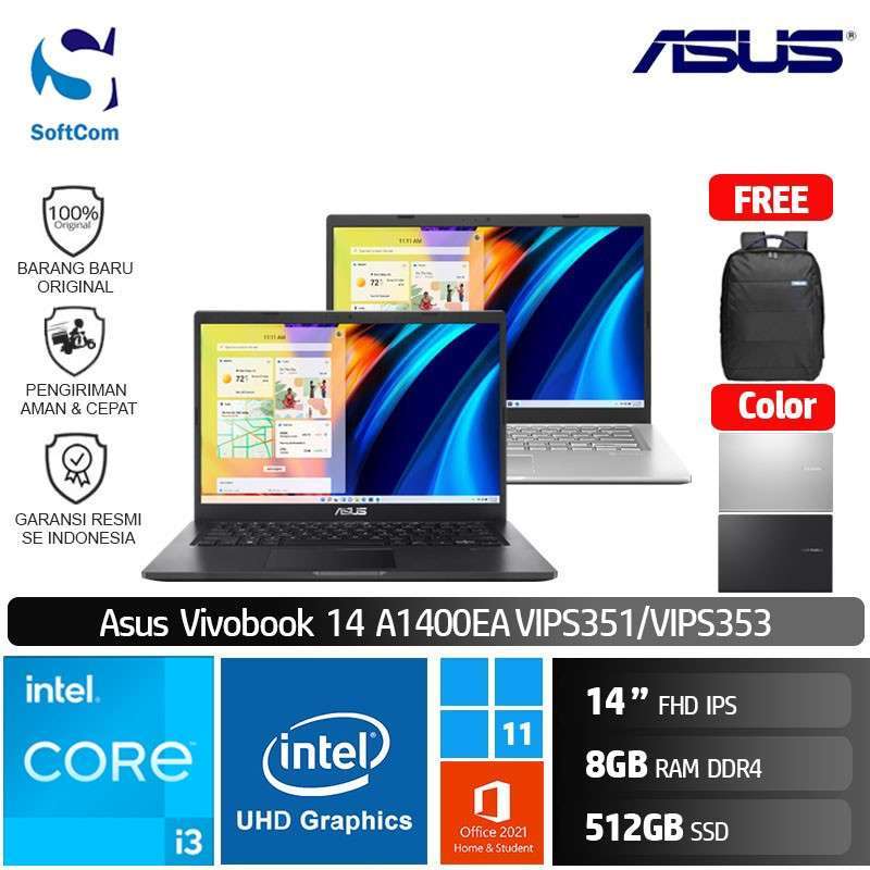 Promo Asus Vivobook 14 A1400ea Vips351 Vips353 Notebook [core I3-1115g4 ...