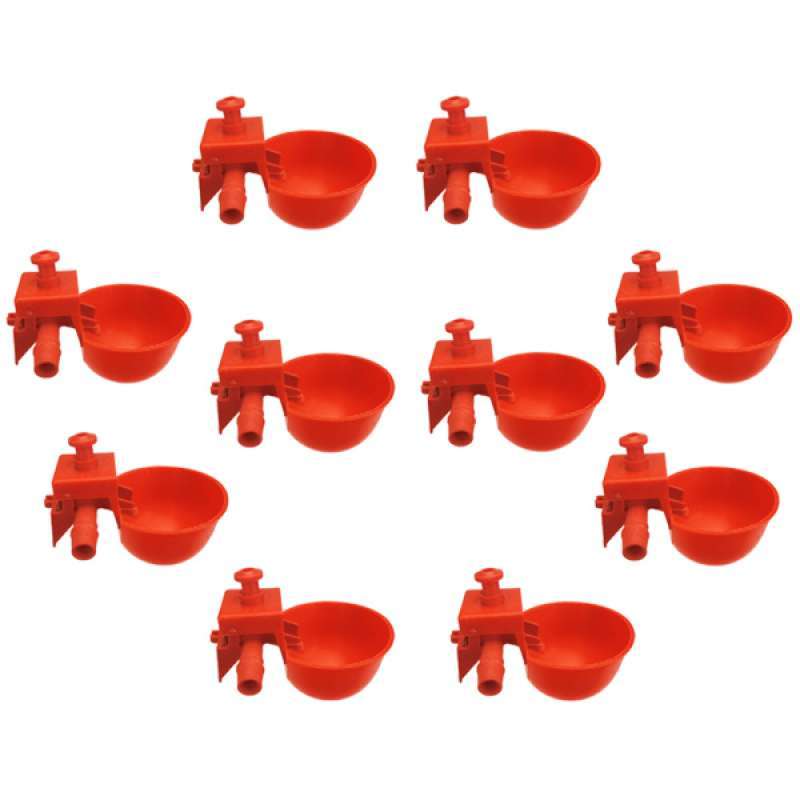 Jual 10 Pack Poultry Water Drinking Cups- Plastic Chicken Hen Automatic ...