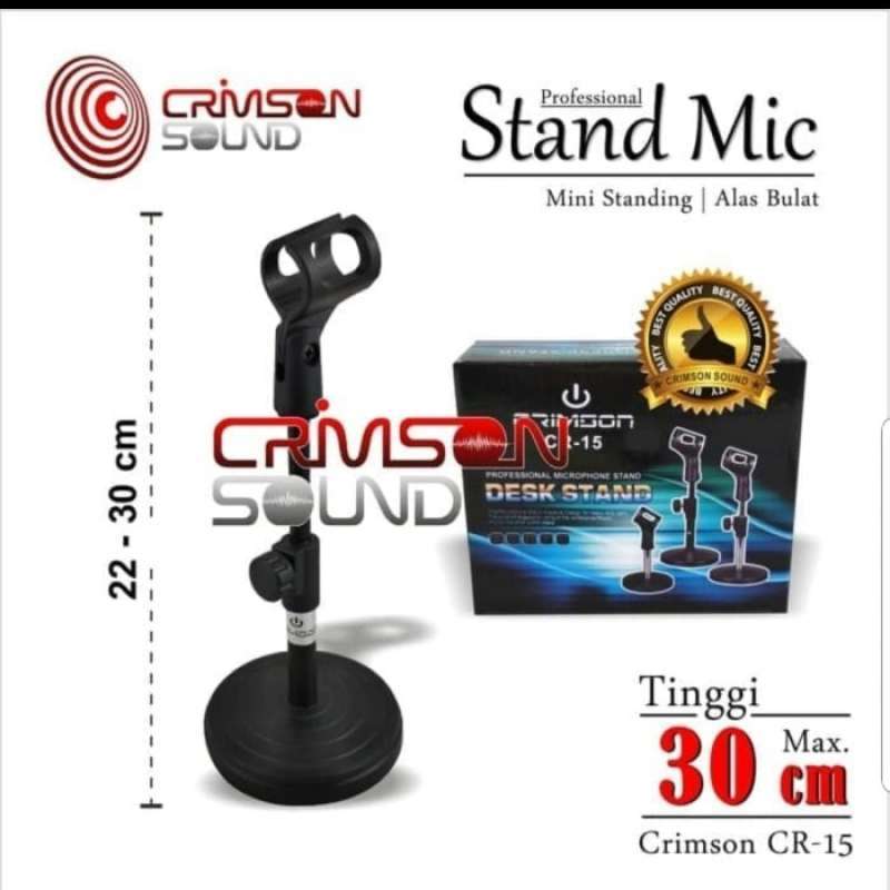 Promo STAND MIC MEJA/PODIUM MINI STANDING CRIMSON CR15 BULAT 30CM Diskon 23% di Seller Nadala ...