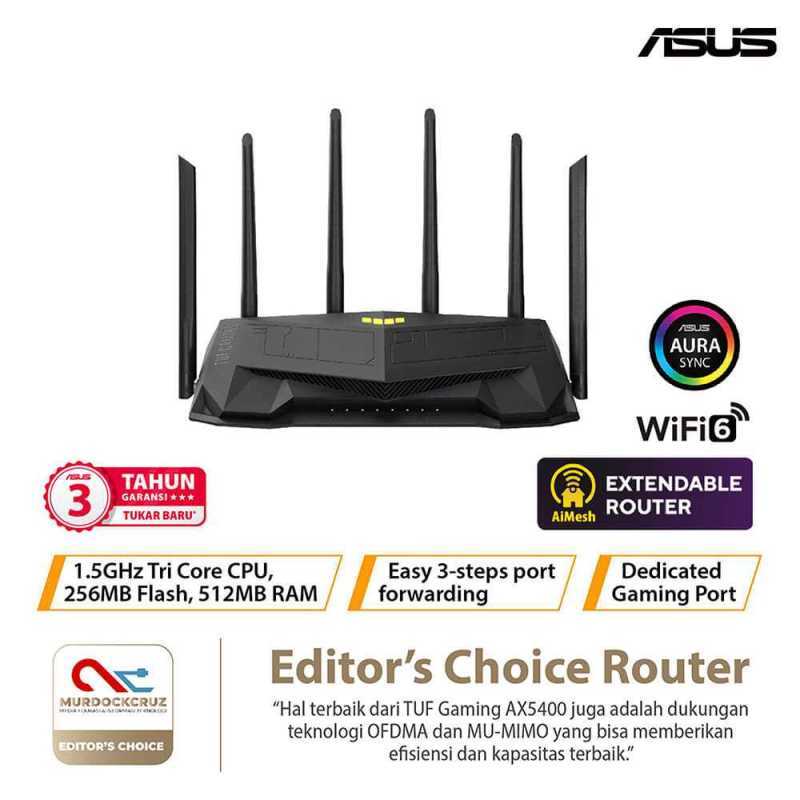 Jual ASUS TUF Gaming AX5400 Dual Band WiFi 6 Extendable Gaming Router ...