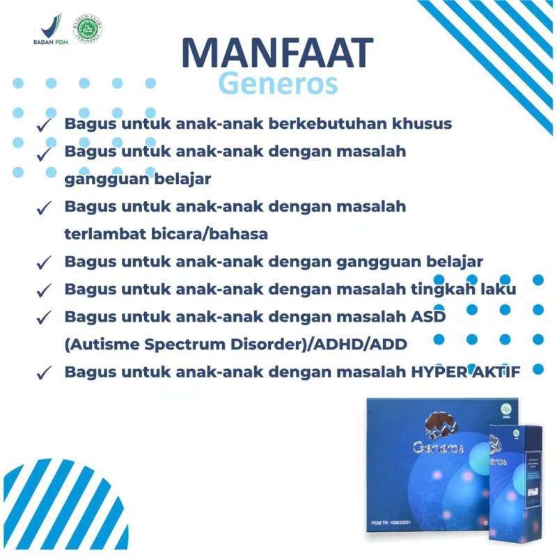 Promo [promo Bisa Cod] Generos 1 Box Nutrisi Gangguan Speech Delay Anak ...