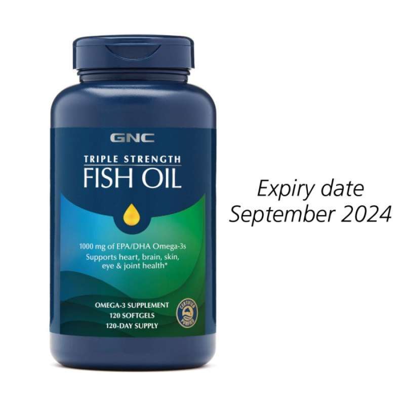 Jual Gnc Triple Strength Fish Oil 120 Softgels, Epa Dha Omega 3 Di ...