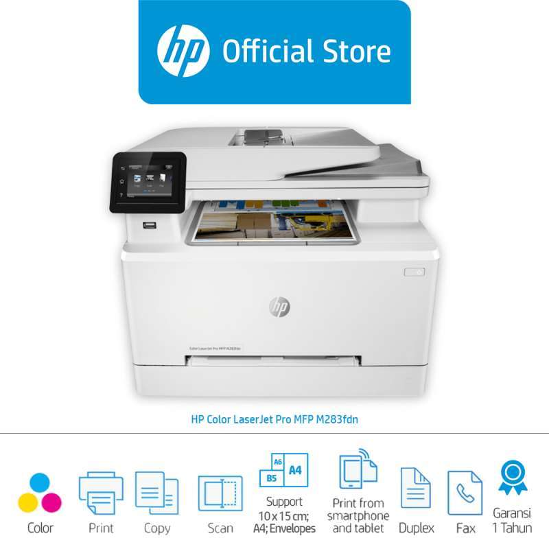 Promo HP Color LaserJet Pro MFP M283fdn Printer (7KW74A) / Color ...