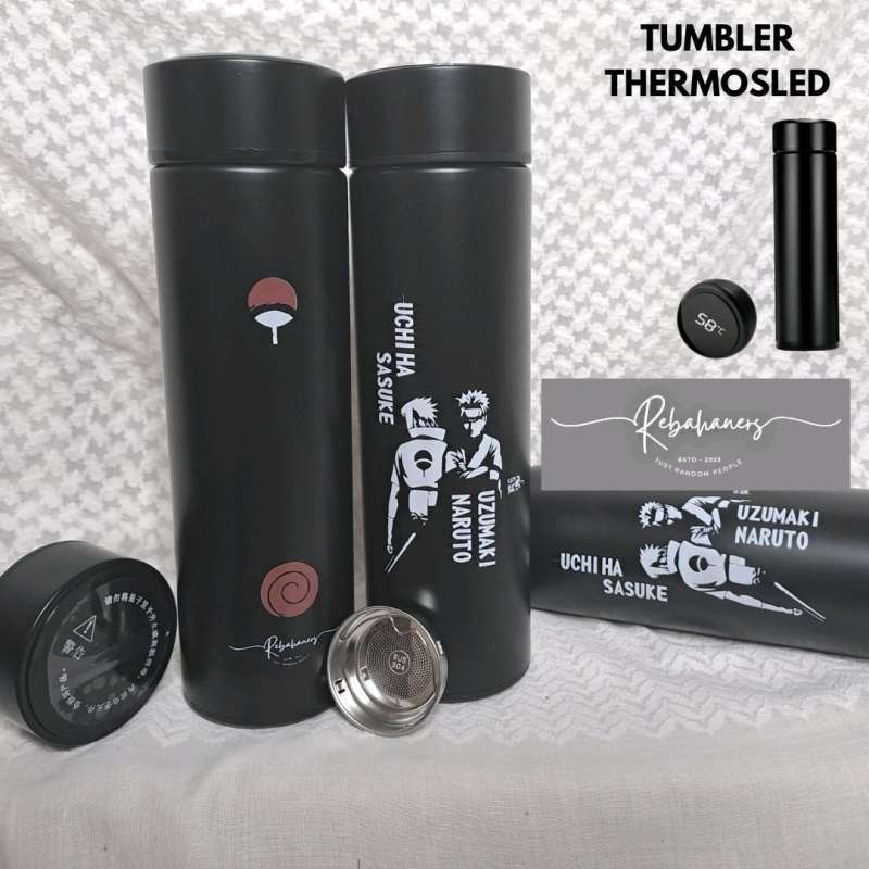 Jual Smart Led Tumbler Thermos Naruto X Sasuke Hitam Di Seller ...