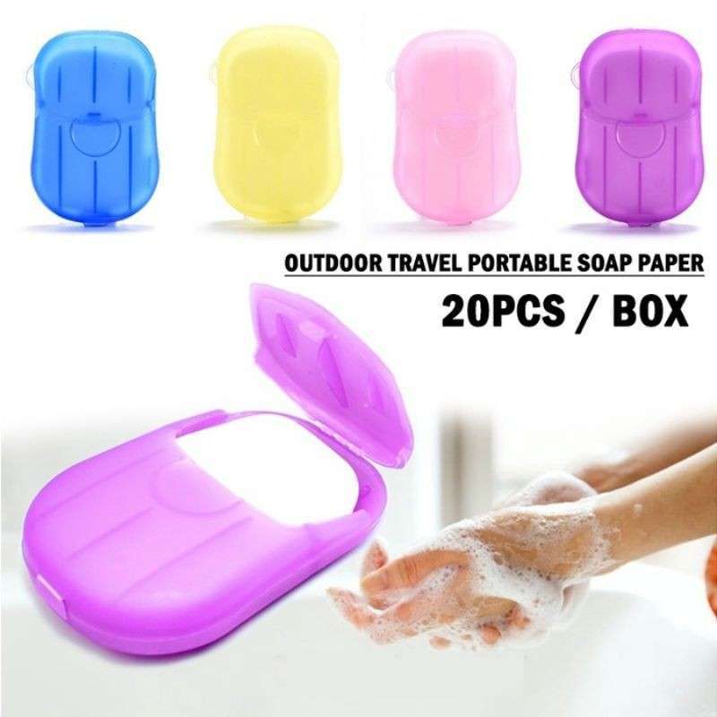 Jual Sabun Kertas Cuci Tangan Box Kotak Colorful Hand Paper Soap Isi 20 ...