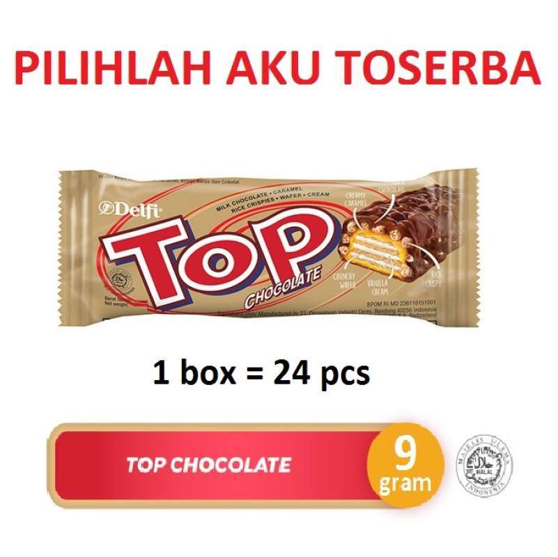 Promo Delfi Top Chocolate 9 Gram Isi 24pcs / Box- (harga 1 Dus Isi 6 ...