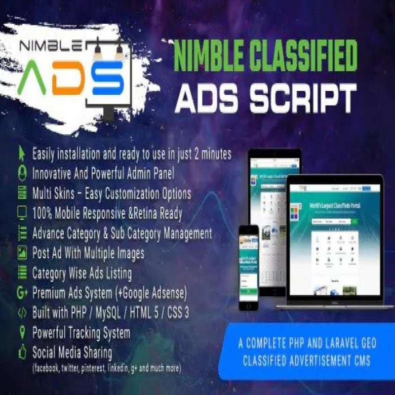 Jual Program Nimble Classified Ads Script Php And Laravel Geo Classif ...