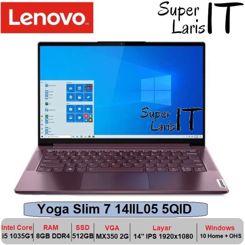 Jual Lenovo Yoga Slim 7 14iil05 I5 1035g1|8gb|512gb|mx350 2g|14inch|w10 ...