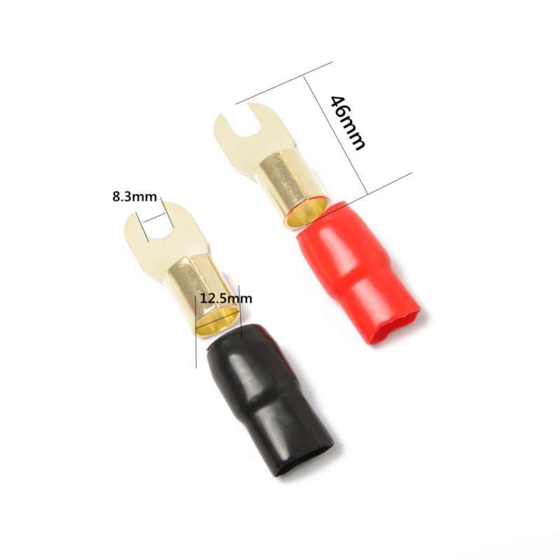 Jual Oem 1/0 Awg Gauge Fork Terminals Wire Connector Kit Positive ...