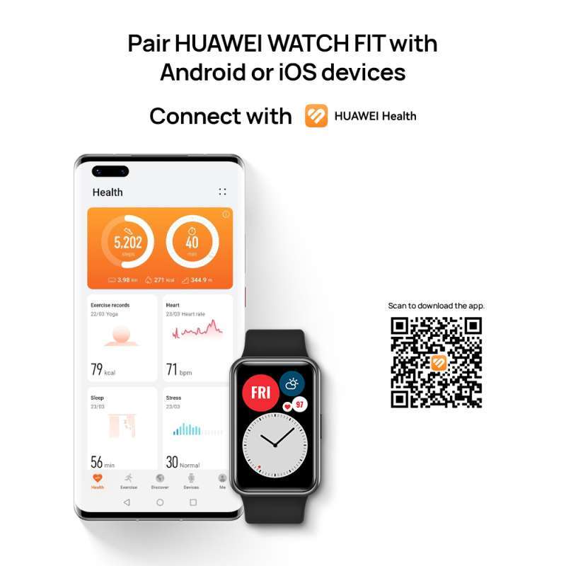 Jual Huawei Watch Fit | Smartwatch | Pemantauan Spo2 24 Jam | 10 Days ...