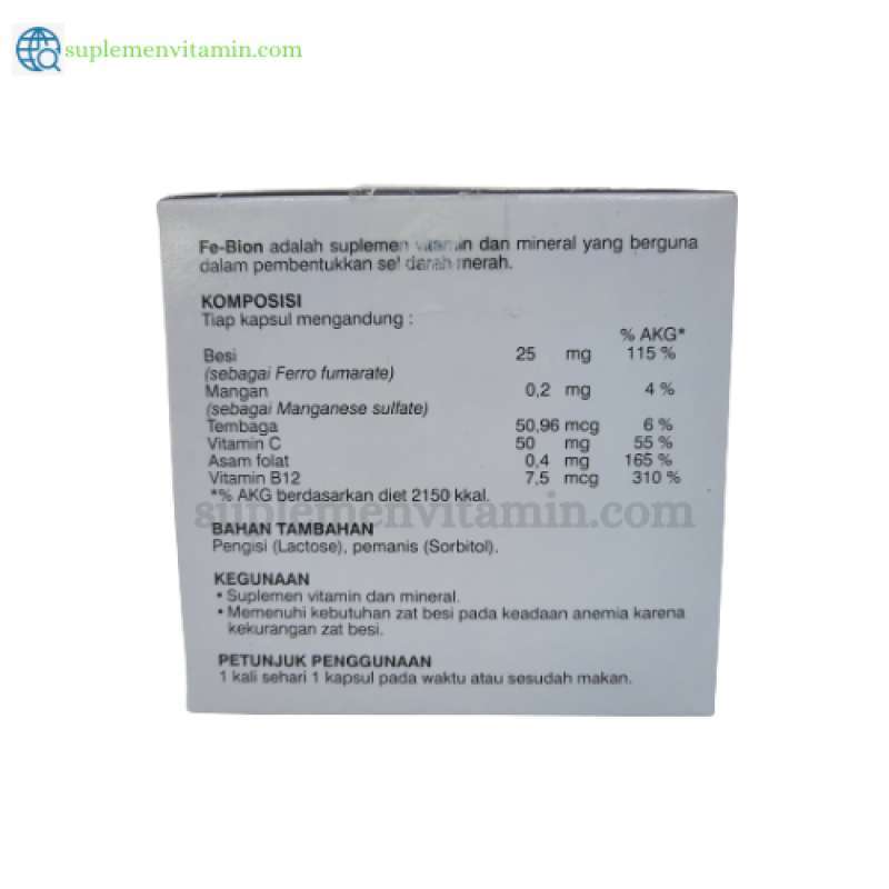 Promo Fe Bion Kapsul Suplemen Zat Besi Vitamin Dan Mineral Diskon 42% ...