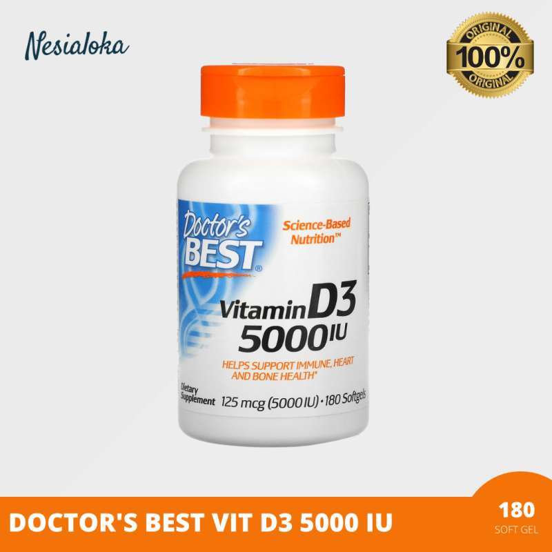 Jual Doctor's Best Vitamin D3 5000 Iu 180 Softgels | Asli Usa 100% Di Seller Nesialoka - Karang ...