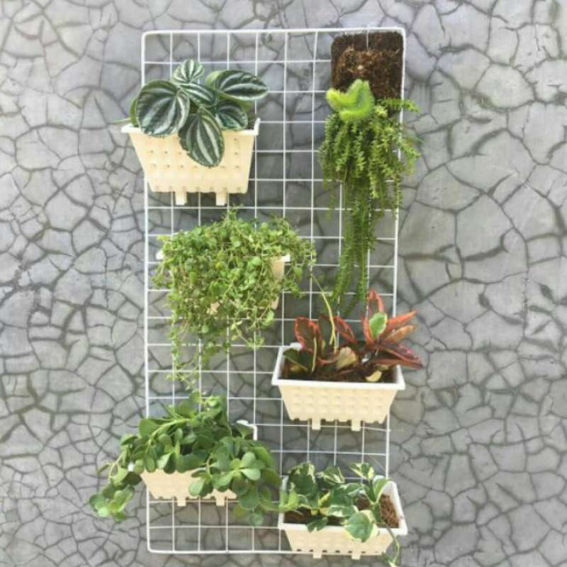 Promo ram besi gantung rak pot dinding/tempel Diskon 6% di Seller ...