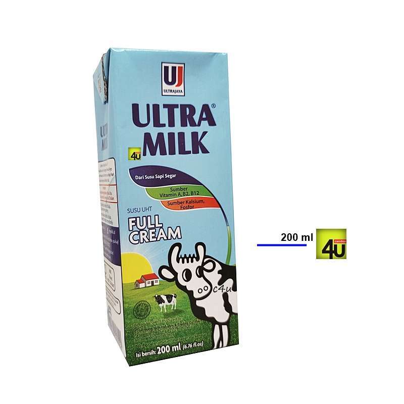 Promo Ultra Jaya - Ultra Milk UHT RTD Rasa FULL CREAM - Tetra Pack [200 ...