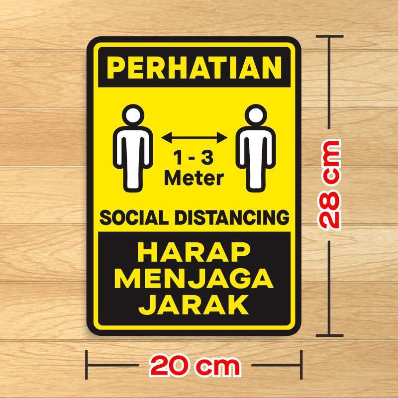 Promo Sticker Sign Vinyl Stiker Marka Social Distancing harap jaga ...