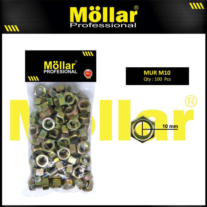 Promo Mollar 93-068 Mur M10 Hex Nut Besi Hexagonal Baut Jp M 10 - 100 ...
