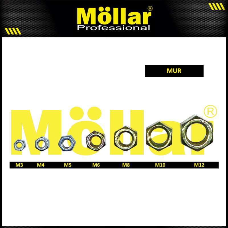 Promo Mollar 93-068 Mur M10 Hex Nut Besi Hexagonal Baut Jp M 10 - 100 ...