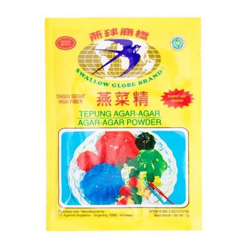 Jual SWALLOW GLOBE Brand Merah Tepung Agar-Agar Warna Merah 7g - SGB ...